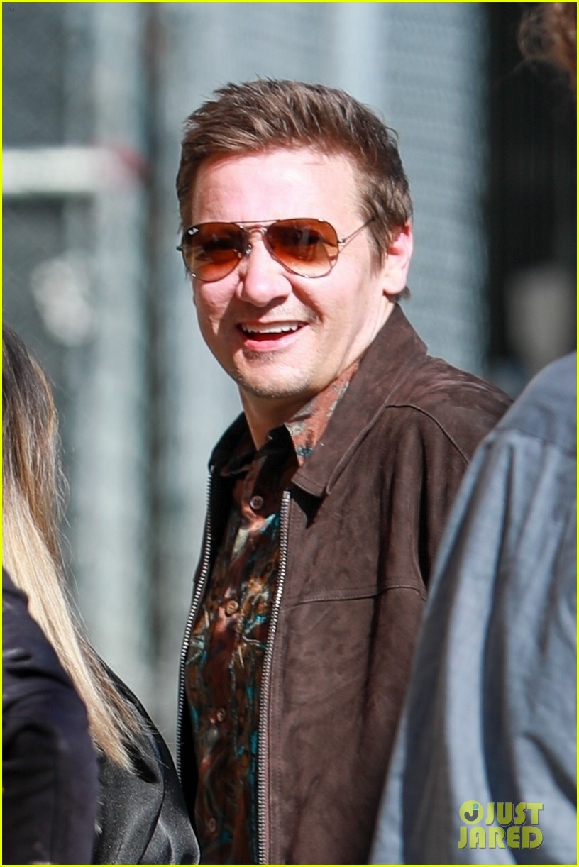 Jeremy Renner Walks With a Cane for Assistance While Arriving for Jimmy ...