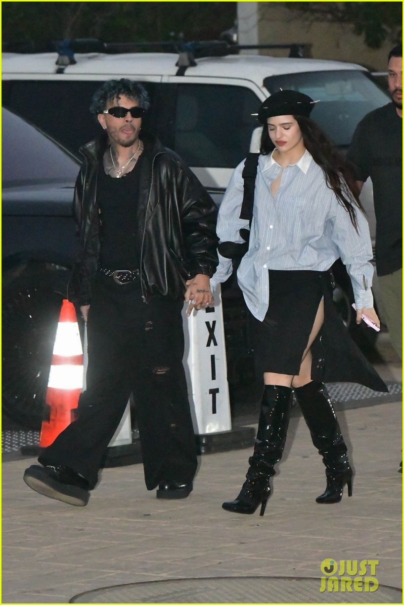 Newly Engaged Rosalia & Rauw Alejandro Hold Hands During Romantic Date ...