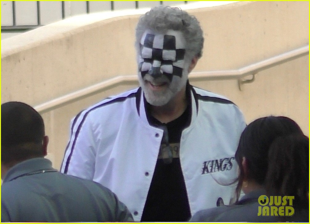 Will Ferrell Paints Black & White Checkerboard On His Face To Support ...