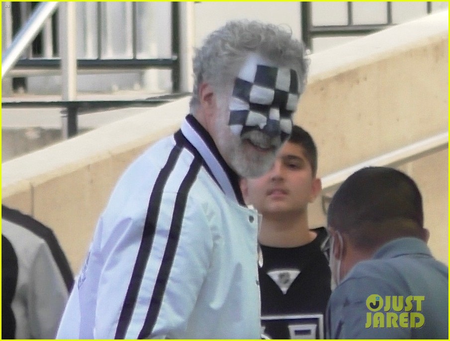 Will Ferrell Paints Black & White Checkerboard On His Face To Support ...