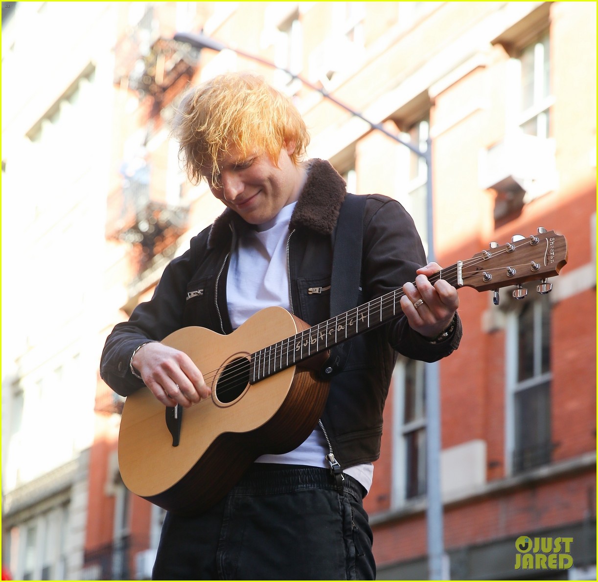 Ed Sheeran Hops on a Car With His Guitar to Perform for Fans in NYC ...
