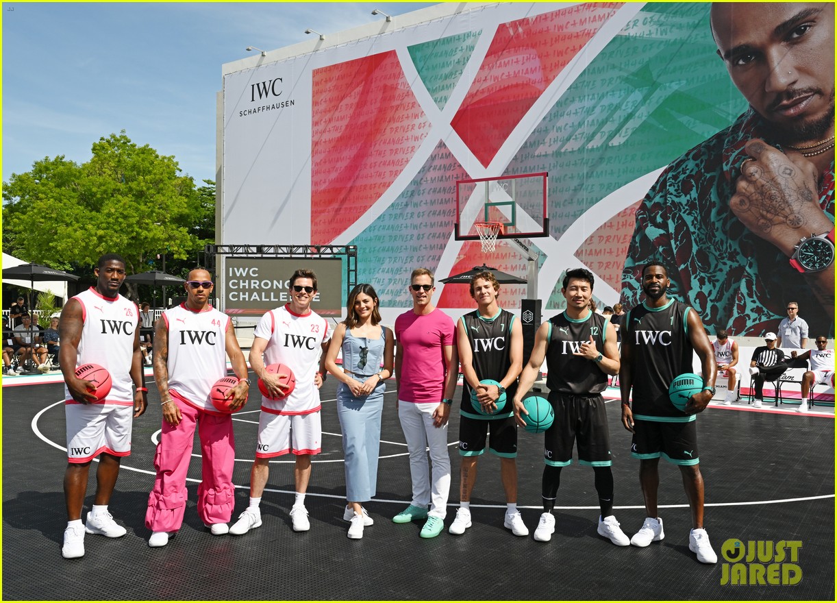 F1 Driver Lewis Hamilton Takes Part in Free Throw Basketball Challenge ...