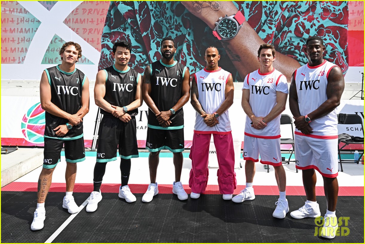 F1 Driver Lewis Hamilton Takes Part in Free Throw Basketball Challenge ...