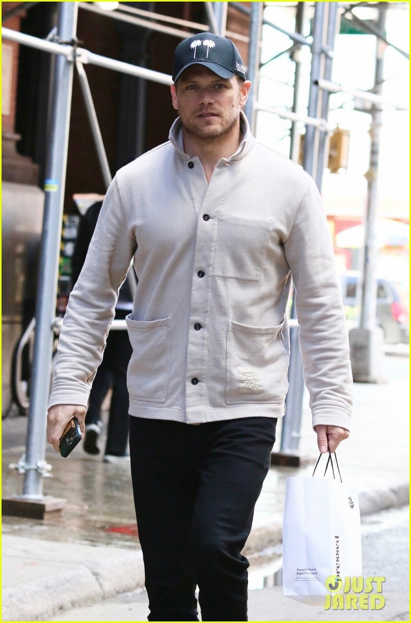 Sam Heughan Steps Out in NYC Ahead of 'Love Again' Release: Photo ...