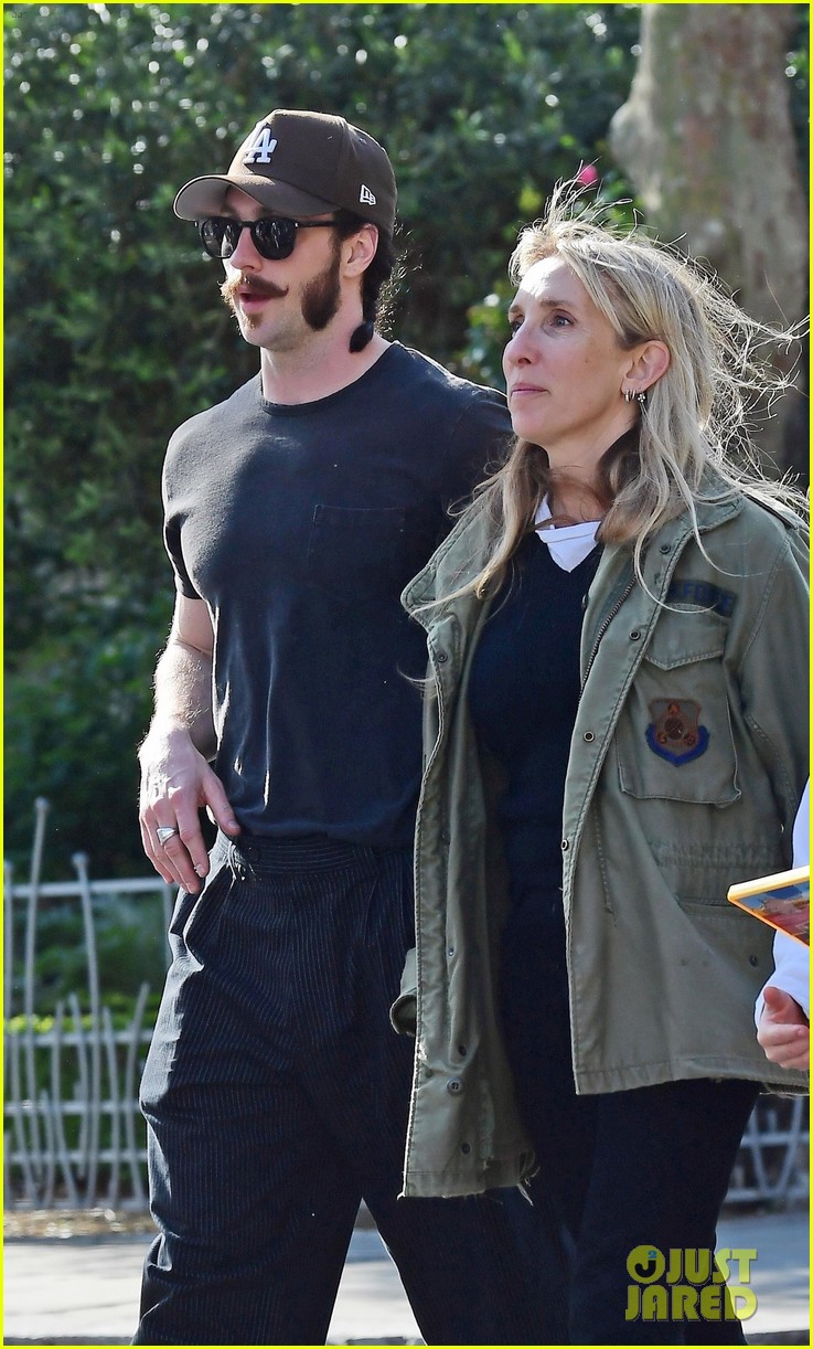 Aaron Taylor-Johnson Sports Handlebar Mustache & Beard Chops During Day ...