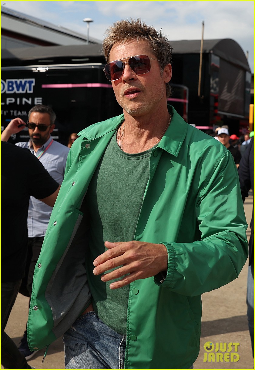 Brad Pitt Spends Another Day at F1 Grand Prix of Great Britain As ...
