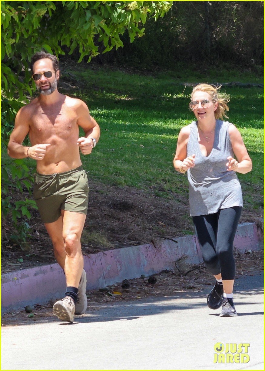 Chris Diamantopoulos Goes Shirtless While Jogging With Wife Becki ...