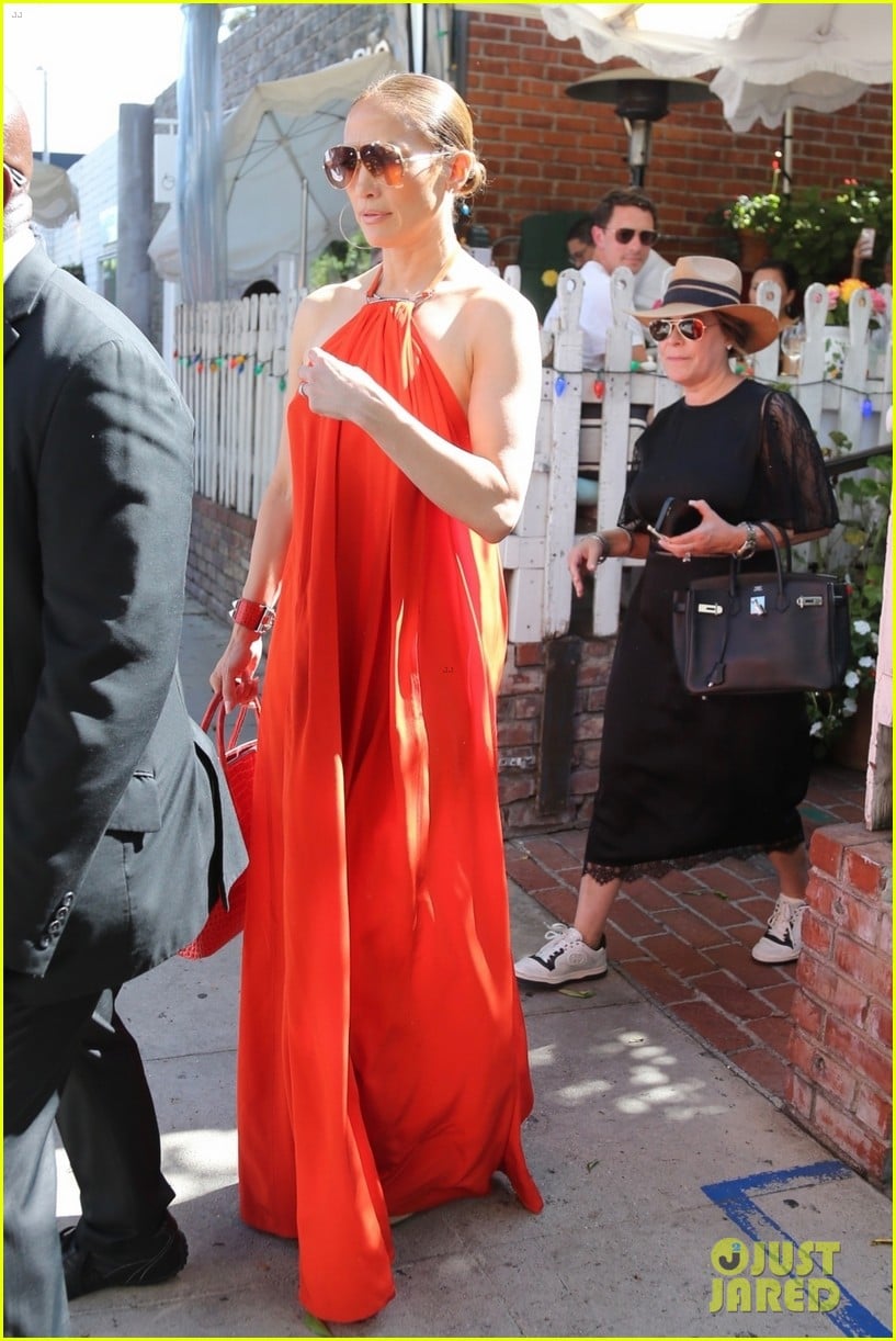 Jennifer Lopez Rocks Red Hot Dress For Lunch With Friends In LA: Photo ...
