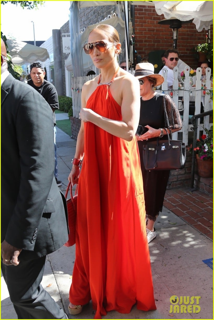 Jennifer Lopez Rocks Red Hot Dress For Lunch With Friends In LA: Photo ...