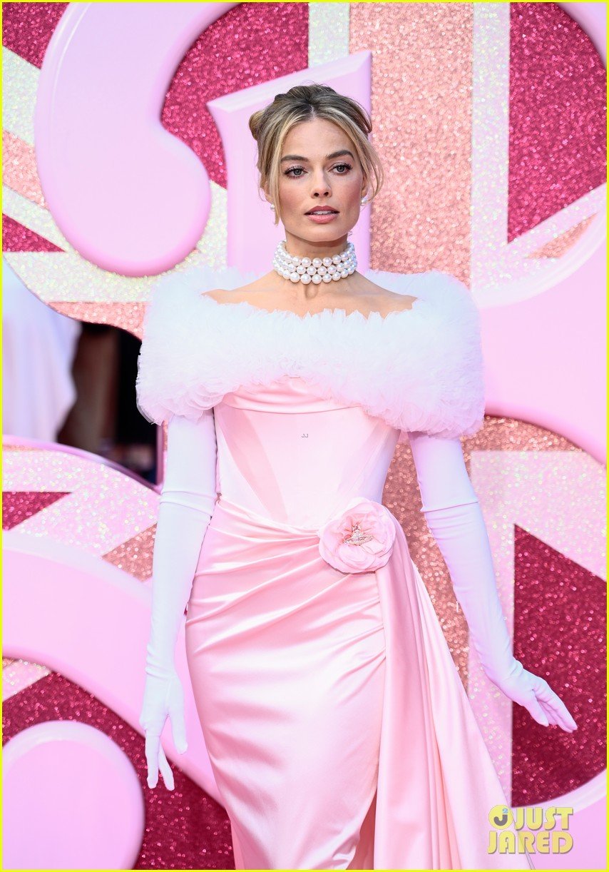 Margot Robbie Wows at 'Barbie' London Premiere, Dresses as Enchanted ...