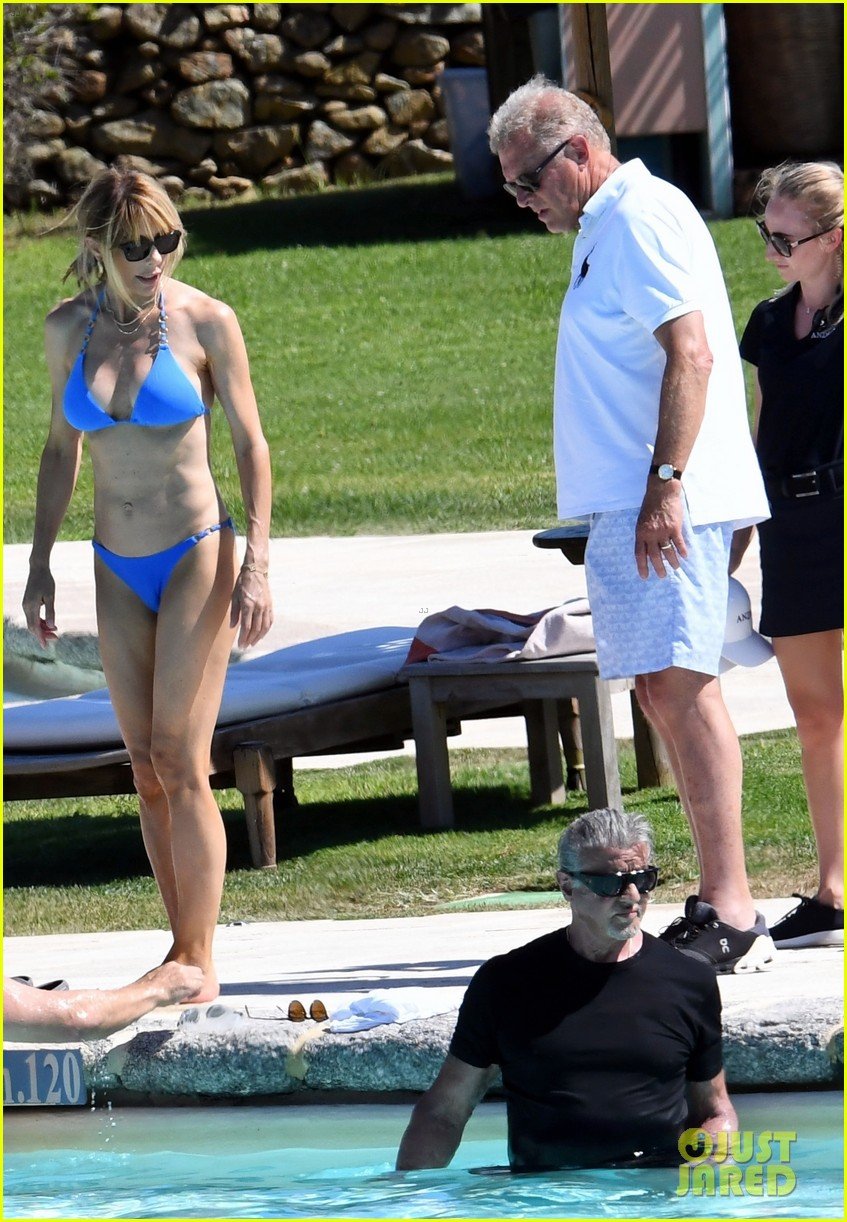 Sylvester Stallone & Wife Jennifer Flavin Cool Down in a Pool in Porto Cervo: Photo 4955295 ...