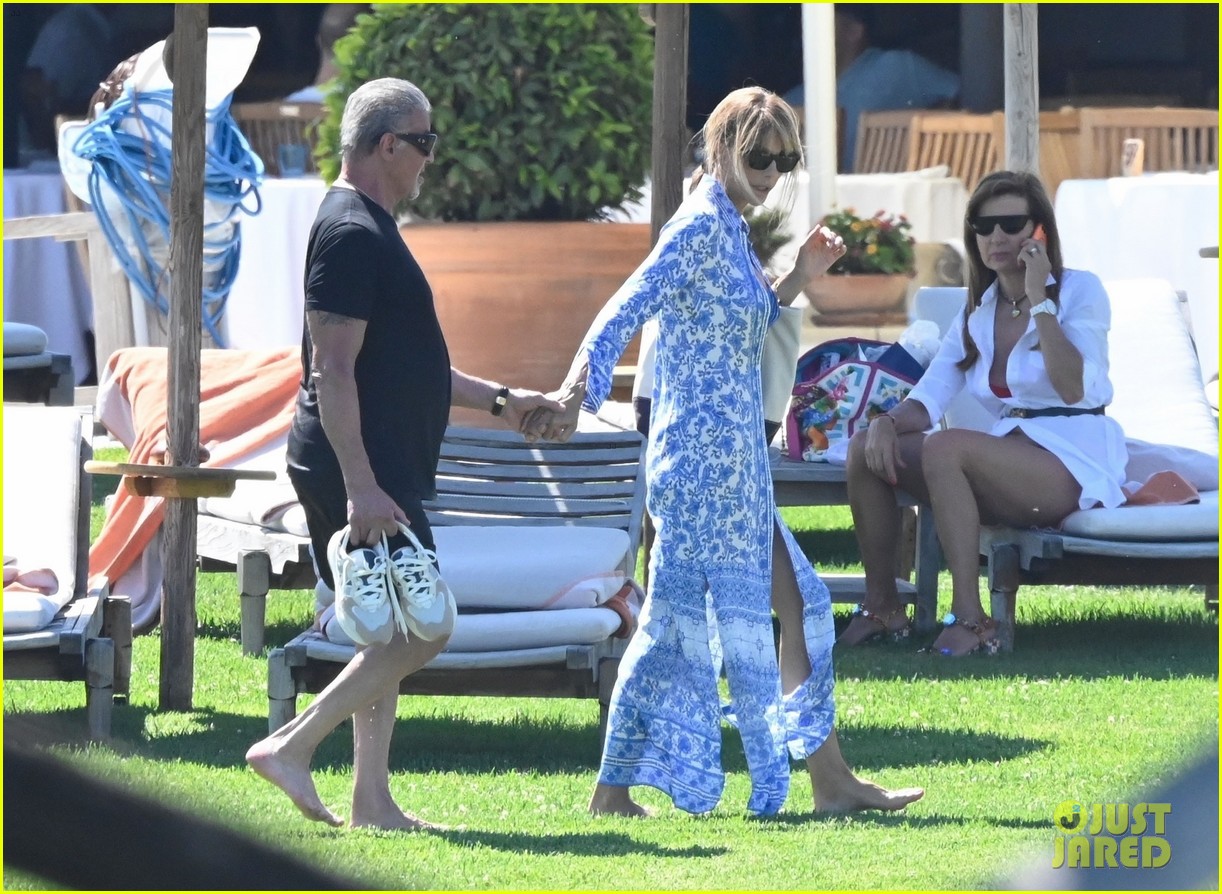 Sylvester Stallone & Wife Jennifer Flavin Cool Down in a Pool in Porto ...