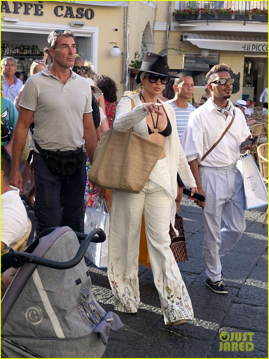 Jennifer Lopez Wears Bikini Top While Shopping on Vacation in Capri ...