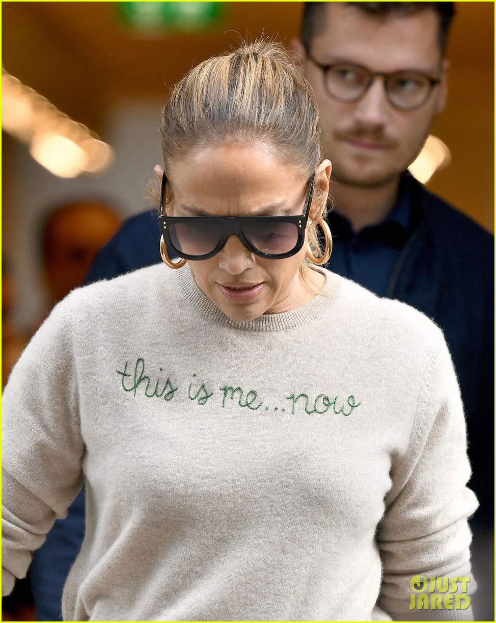 Jennifer Lopez Uses Her Sweater as a Wearable Billboard for Upcoming ...