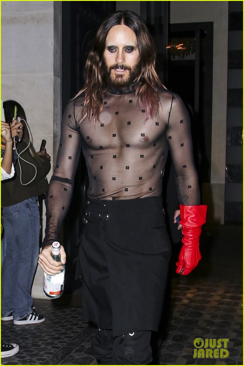 Jared Leto Shows Off Unique Style at Paris Fashion Week in a Sheer Top ...