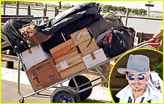 Johnny Depp is Lord of the Luggage | Johnny Depp : Just Jared