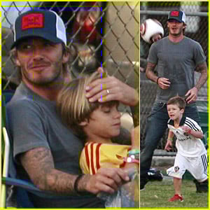 David Beckham Plays Soccer With His Sons | Brooklyn Beckham, Celebrity ...