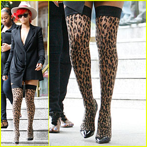 Rihanna: Leopard-Print Stockings! | Rihanna | Just Jared: Celebrity ...