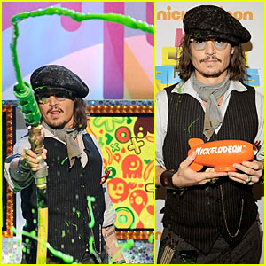 Johnny Depp: Slime Hose at KCA 2011! | 2011 Kids' Choice Awards, Johnny ...