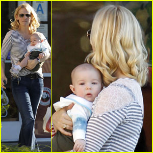 January Jones & Baby Xander Pick Up Food | Celebrity Babies, January ...