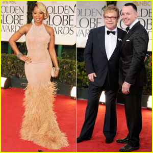 Mary J. Blige & Elton John – Golden Globes 2012 Red Carpet | 2012 Golden Globes, David Furnish ...