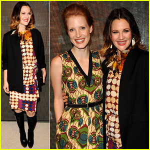 Drew Barrymore & Jessica Chastain: Marni for H&M Launch! | Drew ...
