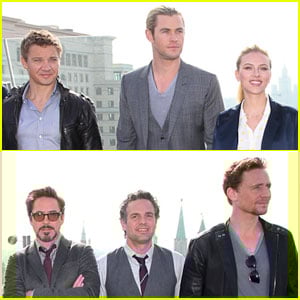 ‘Avengers’ Cast: Photo Call in Moscow! | Chris Hemsworth, Jeremy Renner ...