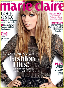Taylor Swift Covers ‘Marie Claire UK’ November 2012 | Magazine, Taylor ...