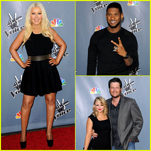 Christina Aguilera & Usher: ‘The Voice’ Season 4 Screening! | Blake ...