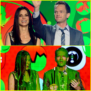 Sandra Bullock & Neil Patrick Harris: Slimed at KCAs 2013! | 2013 Kids ...
