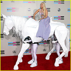Lady Gaga Rides ‘Horse’ on AMAs 2013 Red Carpet | 2013 American Music ...