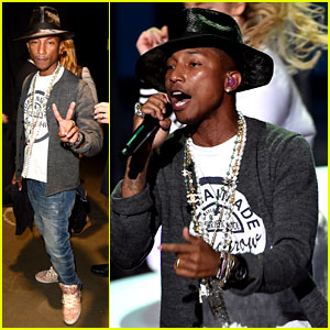 Pharrell Williams Performs Medley of His Hits at iHeartRadio Music ...