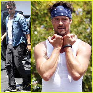Josh Duhamel Flexes His Muscles During Vigorous Outdoor Workout | Josh ...