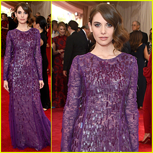 Alison Brie Wears Sheer & Lacy Purple Dress at Met Gala 2015 | 2015 Met ...