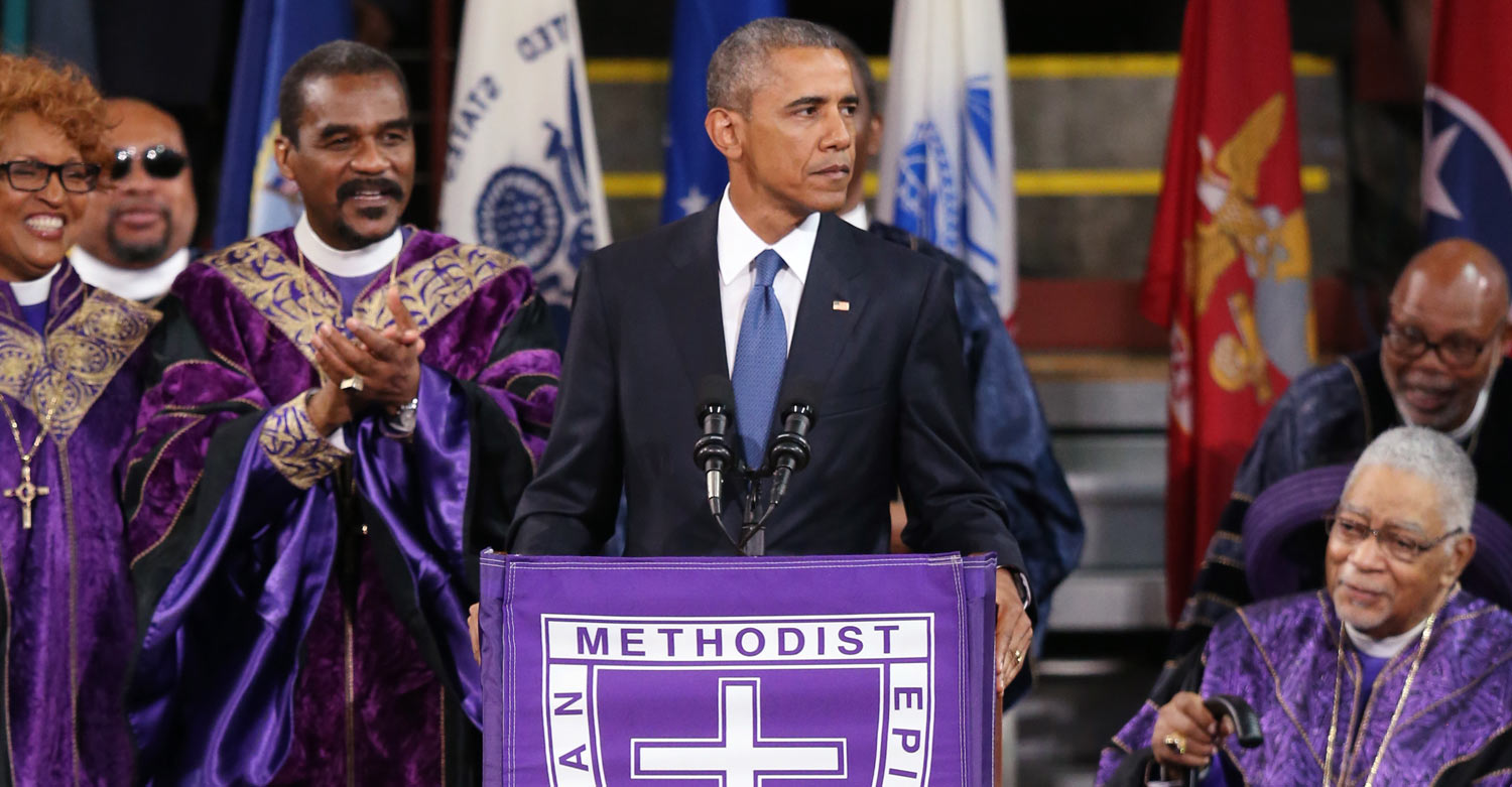 Obama Sings ‘Amazing Grace’ During Eulogy for Rev. Pinckney (Video ...