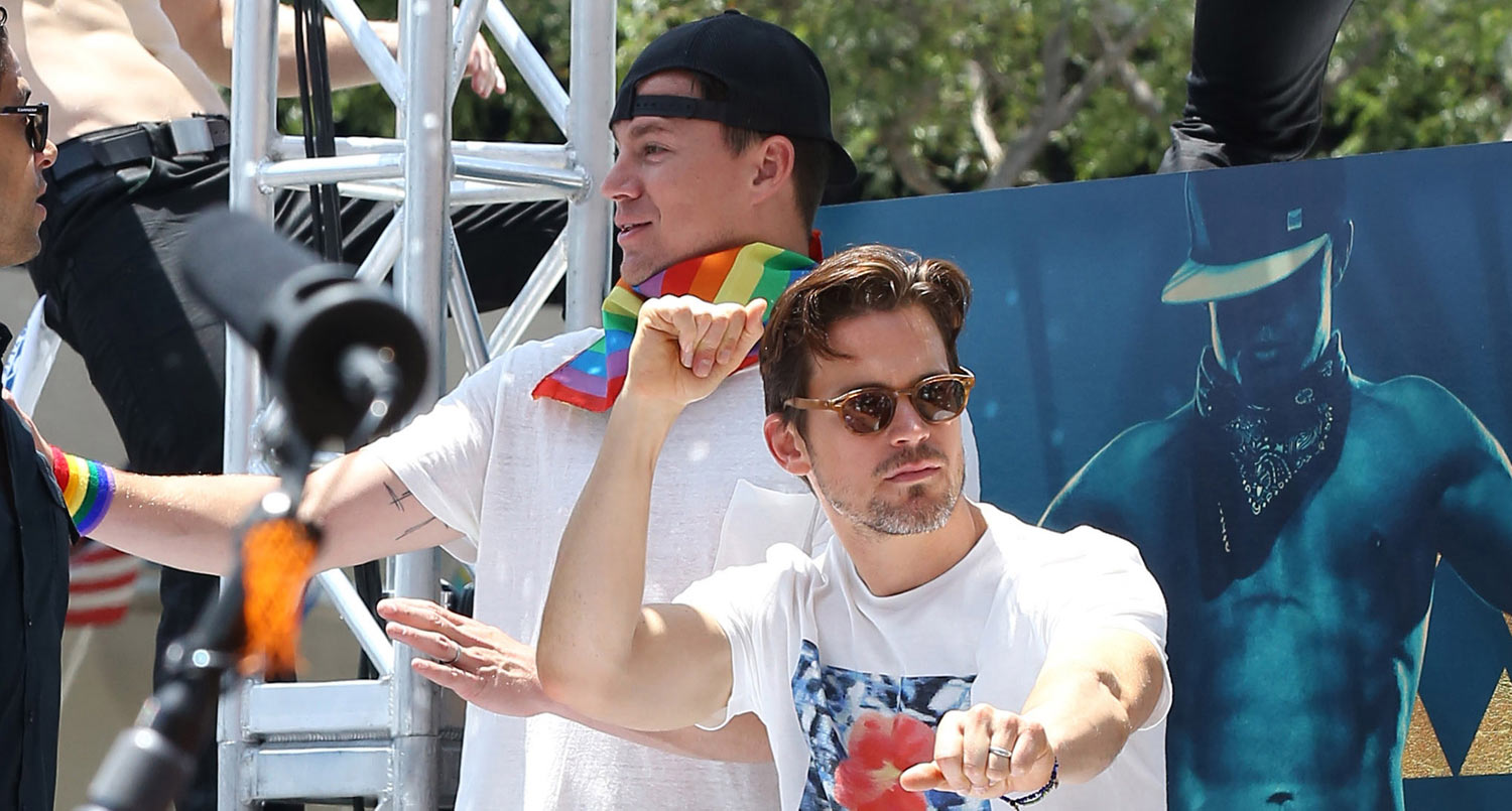 Channing Tatum & Matt Bomer Dance on L.A. Pride Float! | Adam Rodriguez ...