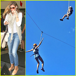 Gisele Bundchen Goes Zip-lining With Son Benjamin! | Gisele Bundchen ...