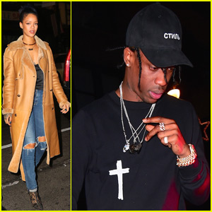 Rihanna Steps Out WIth Travis Scott at 40/40 Club to Watch Vegas Fight ...