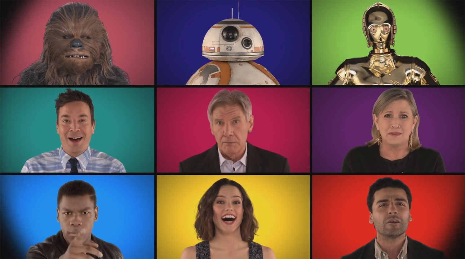 ‘Star Wars’ Cast & Jimmy Fallon Sing Theme Song A Capella! | Adam ...