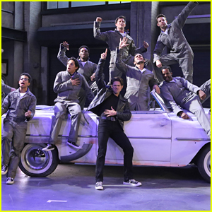 Aaron Tveit & Carlos PenaVega Get Ready To Race In ‘Grease: Live’ BTS ...