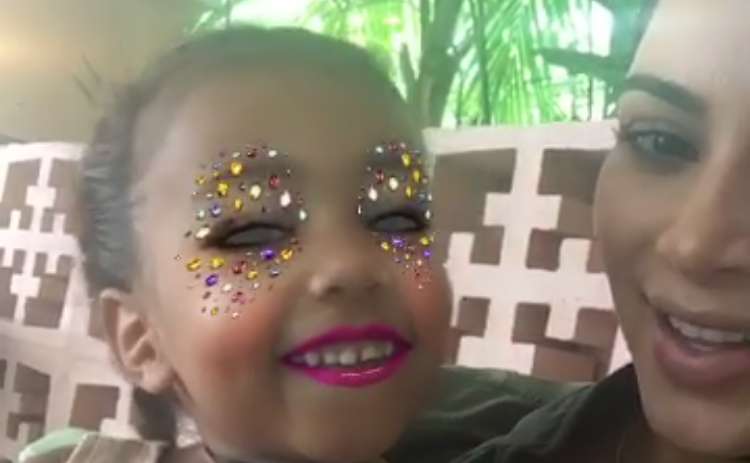 Kim Kardashian Uses Snapchat’s Makeup Filter with North West ...