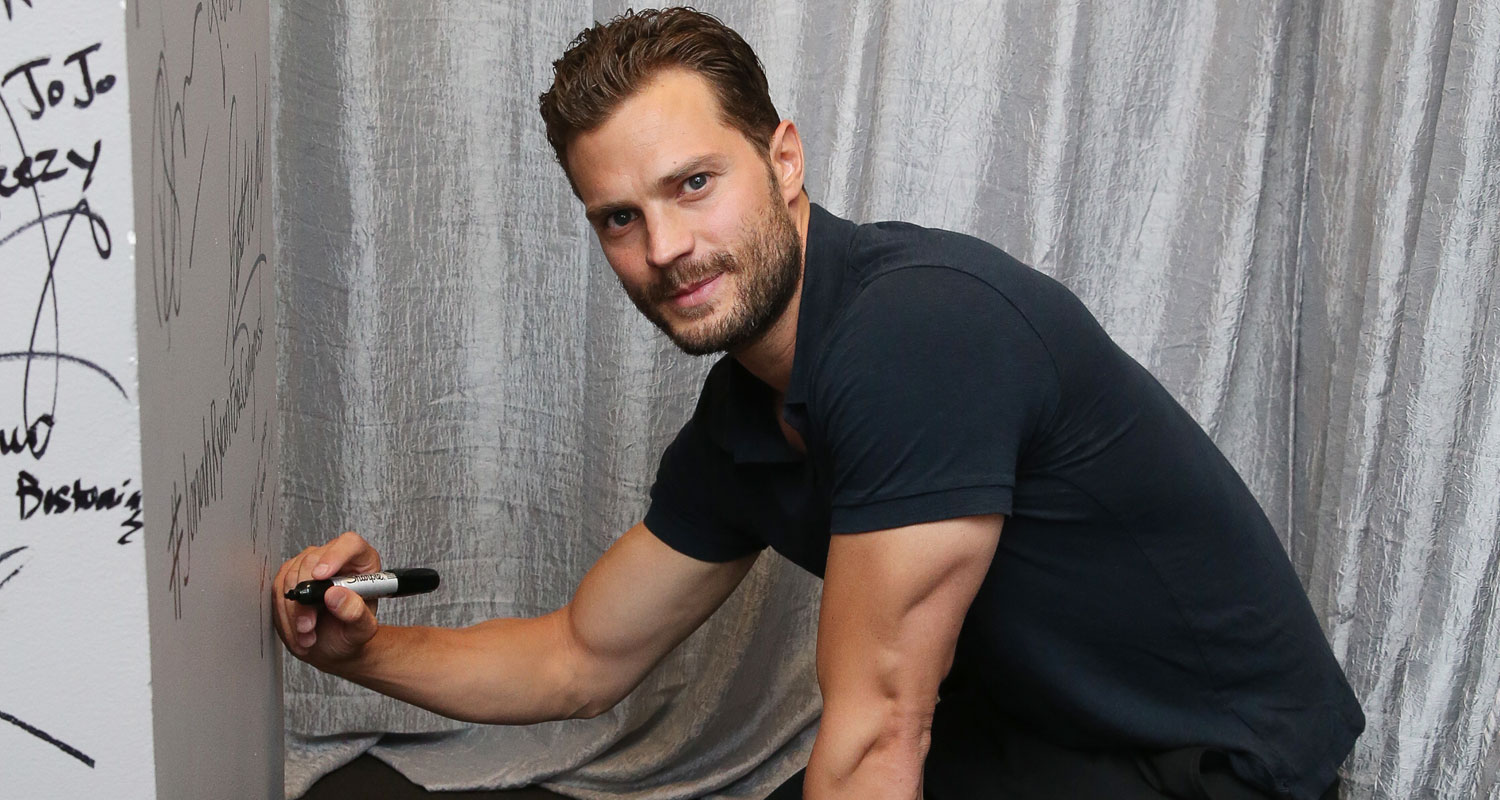 Jamie Dornan Gives Us a Tricep Flex at AOL Build Event | Cillian Murphy ...