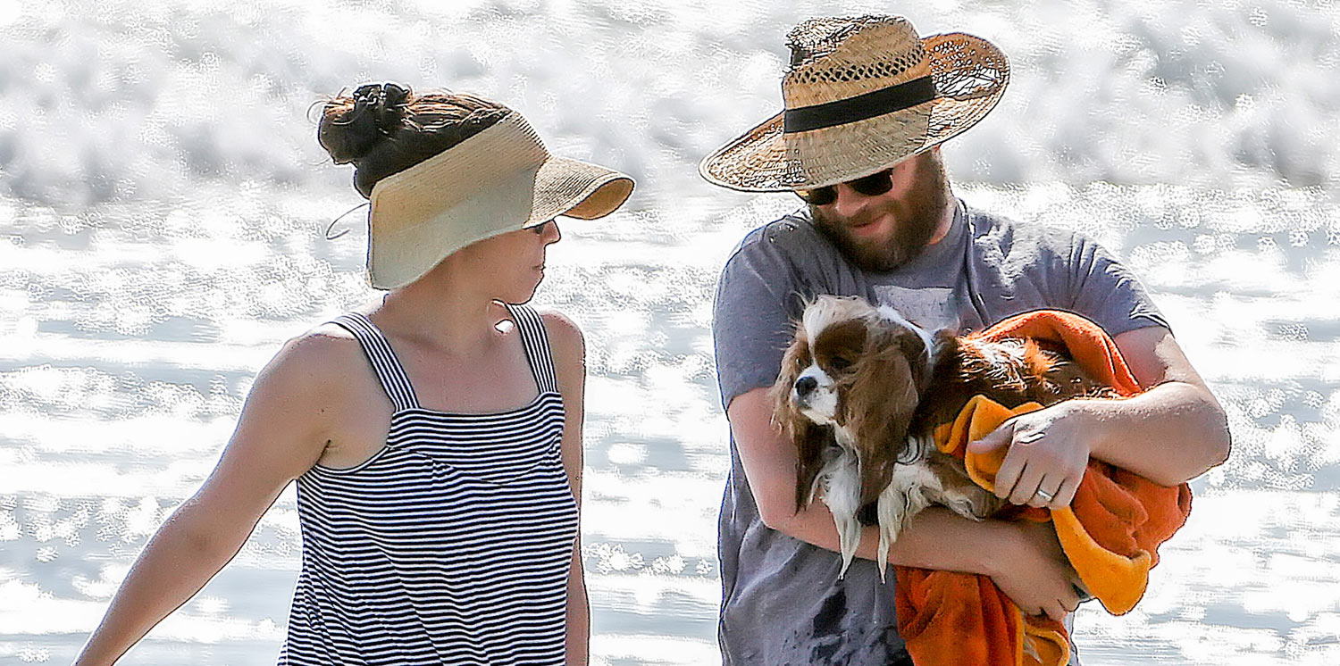 Seth Rogen & Wife Lauren Miller Take Their Dog for a Dip in the Ocean ...