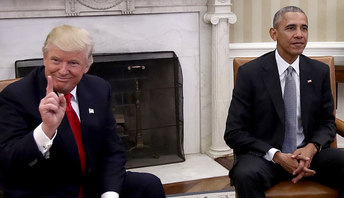 VIDEO: President Obama & Donald Trump Meet for First Time | Barack ...