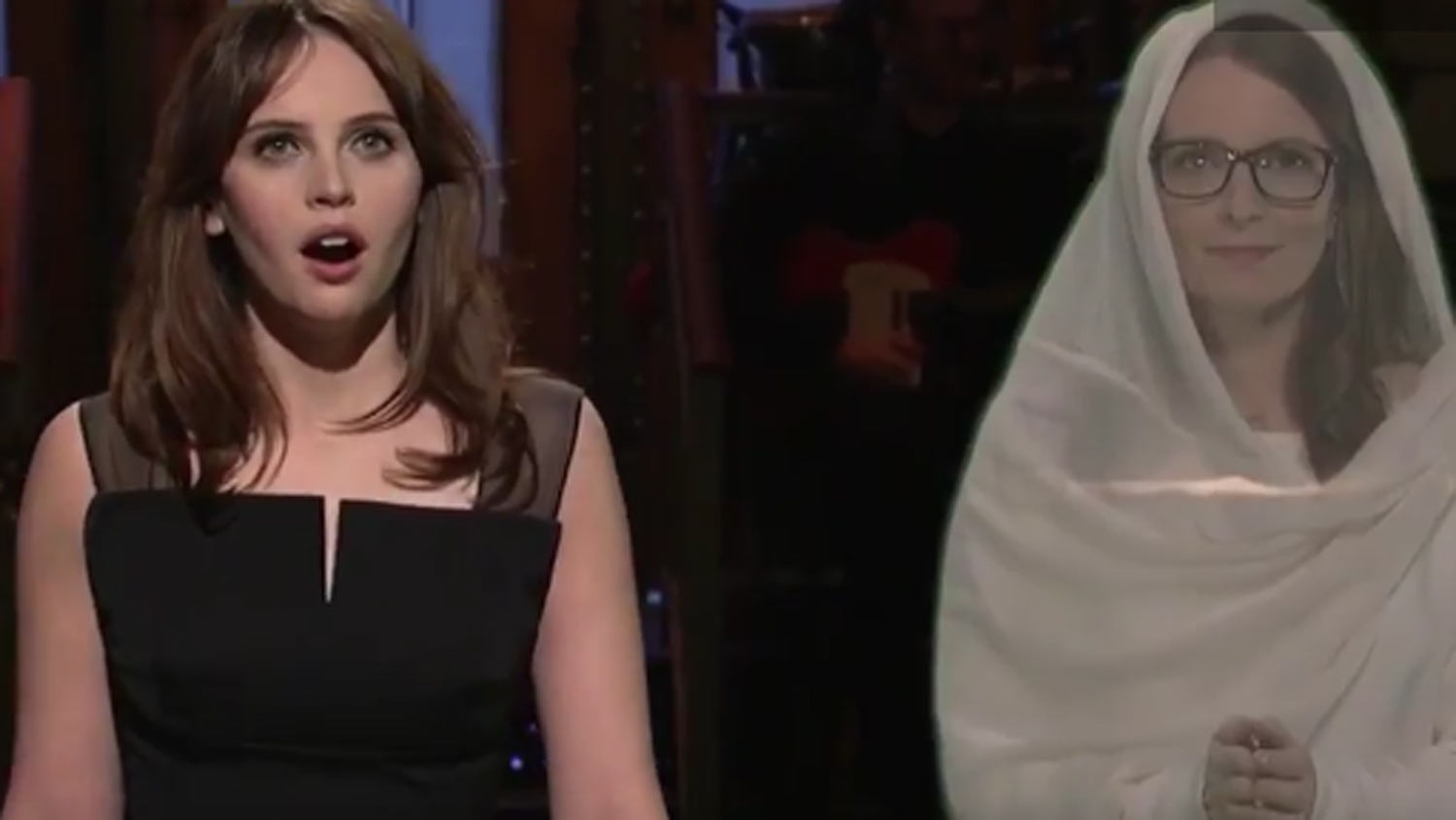VIDEO: Tina Fey (As Hologram Princess Leia) Gives Felicity Jones ‘SNL’ Hosting Advice | Felicity ...