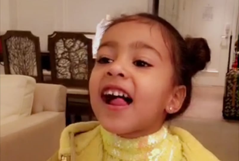 North West Models Kim Kardashian & Kanye West’s Yeezy Kids Line ...