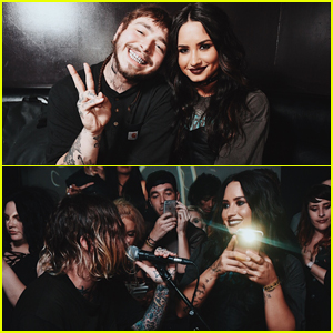 Demi Lovato Takes on DJ Duties with Post Malone at Emo Nite! | Demi ...