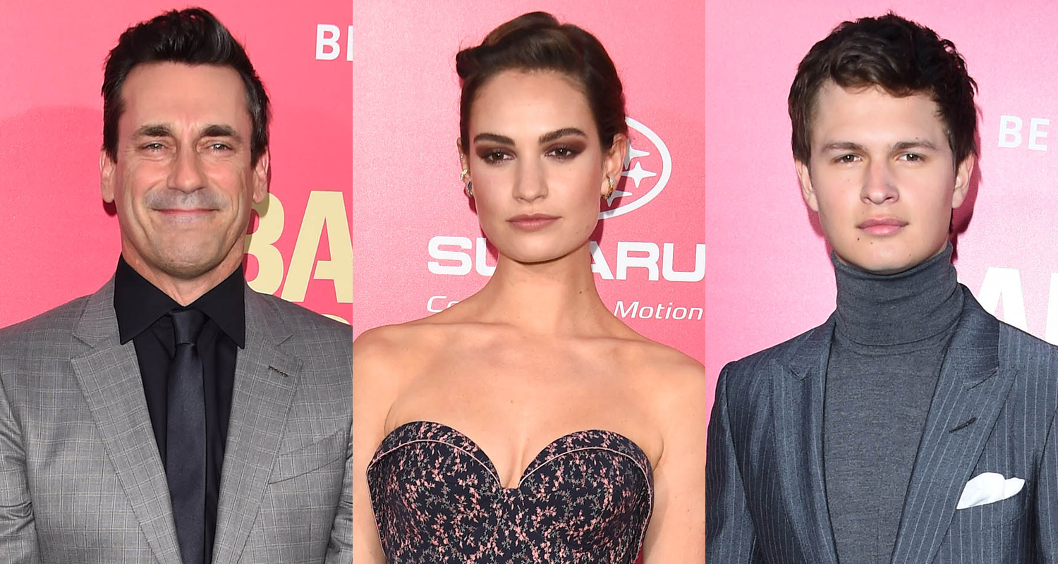 Jon Hamm, Lily James, & Ansel Elgort Premiere ‘Baby Driver’ | Ansel ...