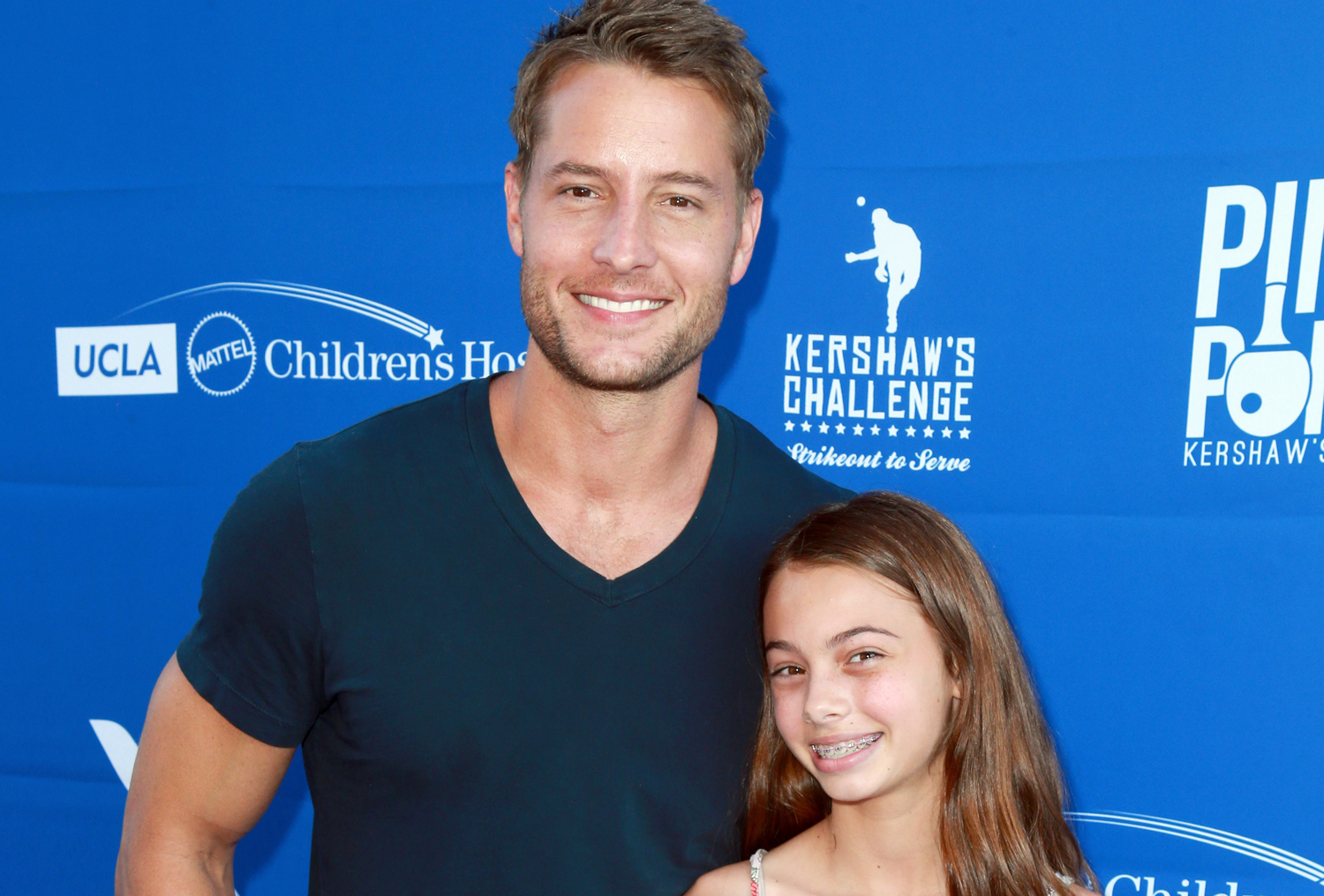 Justin Hartley Brings Daughter Isabella to Charity Ping Pong Tournament ...