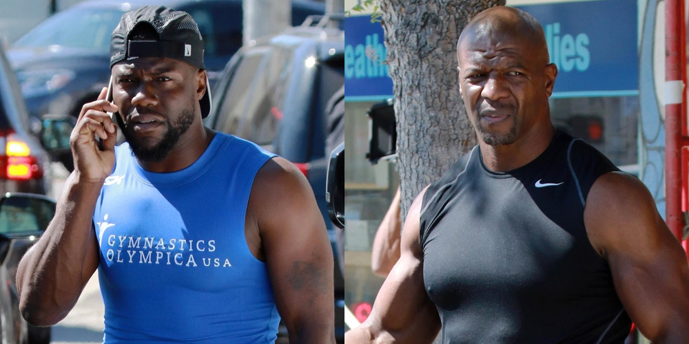 Kevin Hart & Terry Crews Bare Buff Biceps in Tight Tanks! | Kevin Hart ...